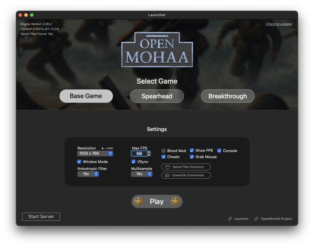 OpenMOHAA Launcher – SL-Soft